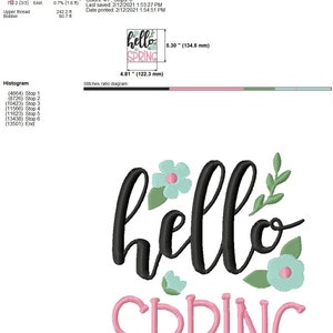 Hello Spring Embroidery Design - INSTANT DOWNLOAD- - Etsy