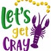 Let's Get Cray Mardi Gras Embroidery Design -INSTANT DOWNLOAD- - Etsy