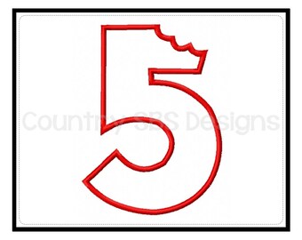 Number 5 Applique | Etsy