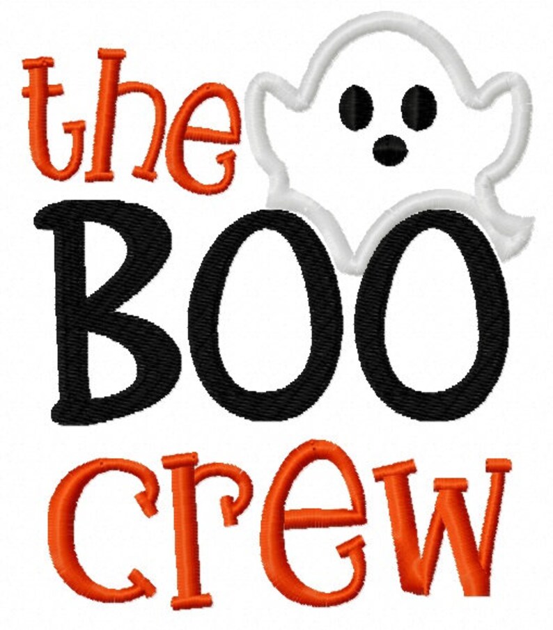 The Boo Crew Ghost Applique Embroidery Design INSTANT | Etsy