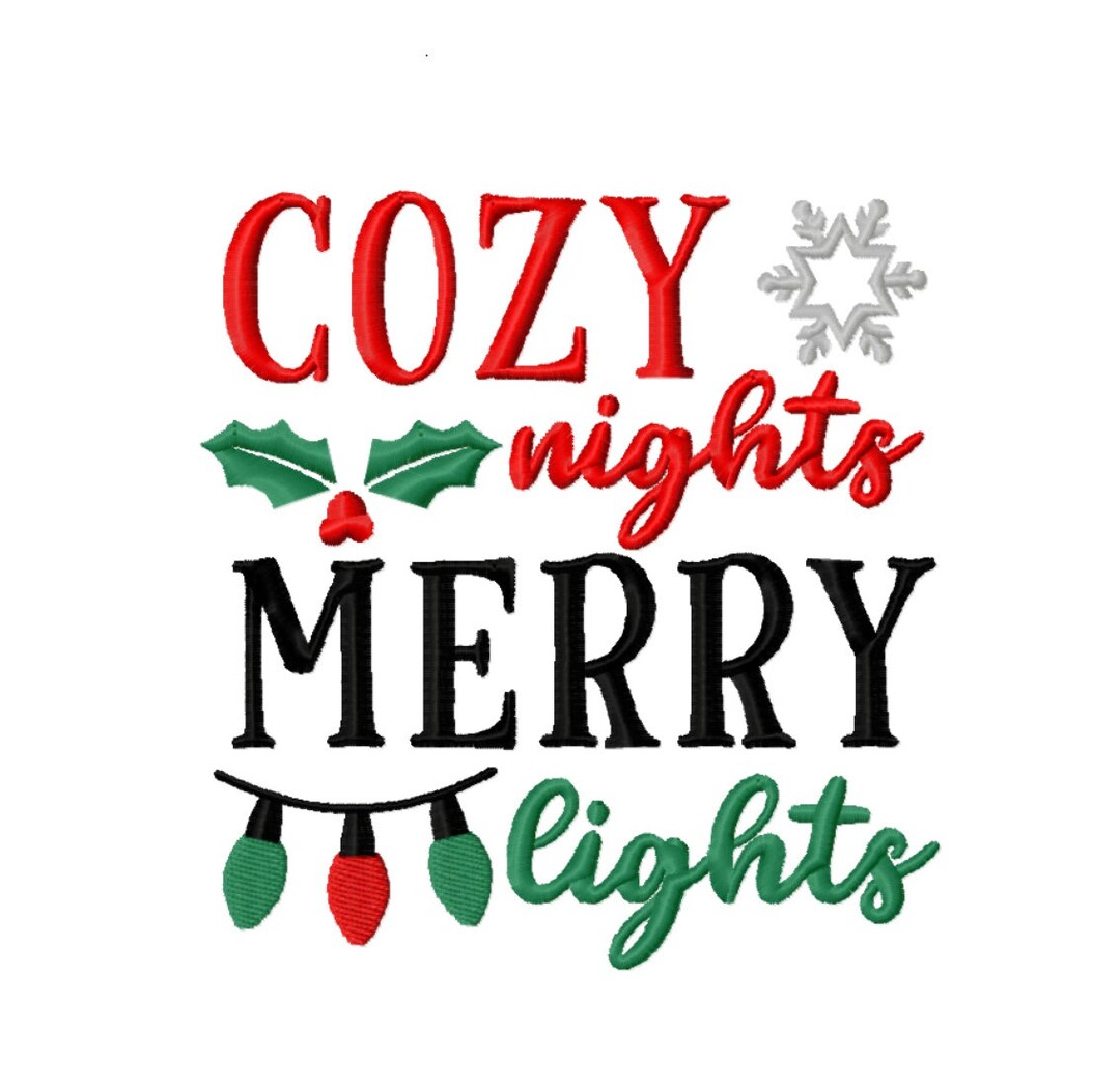 Cozy Nights Chritmas Embroidery Design -INSTANT DOWNLOAD- - Etsy