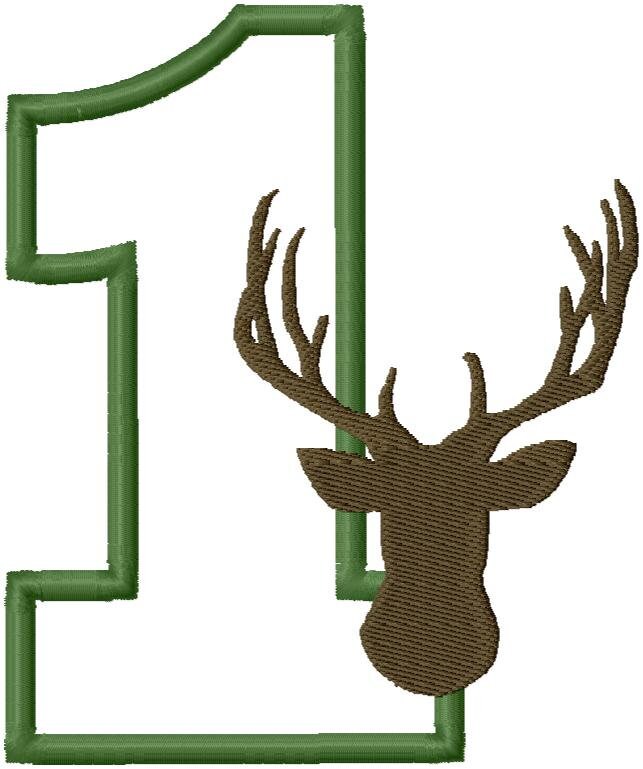 Deer Hunting - First Birthday - Number One Embroidery Design -INSTANT ...