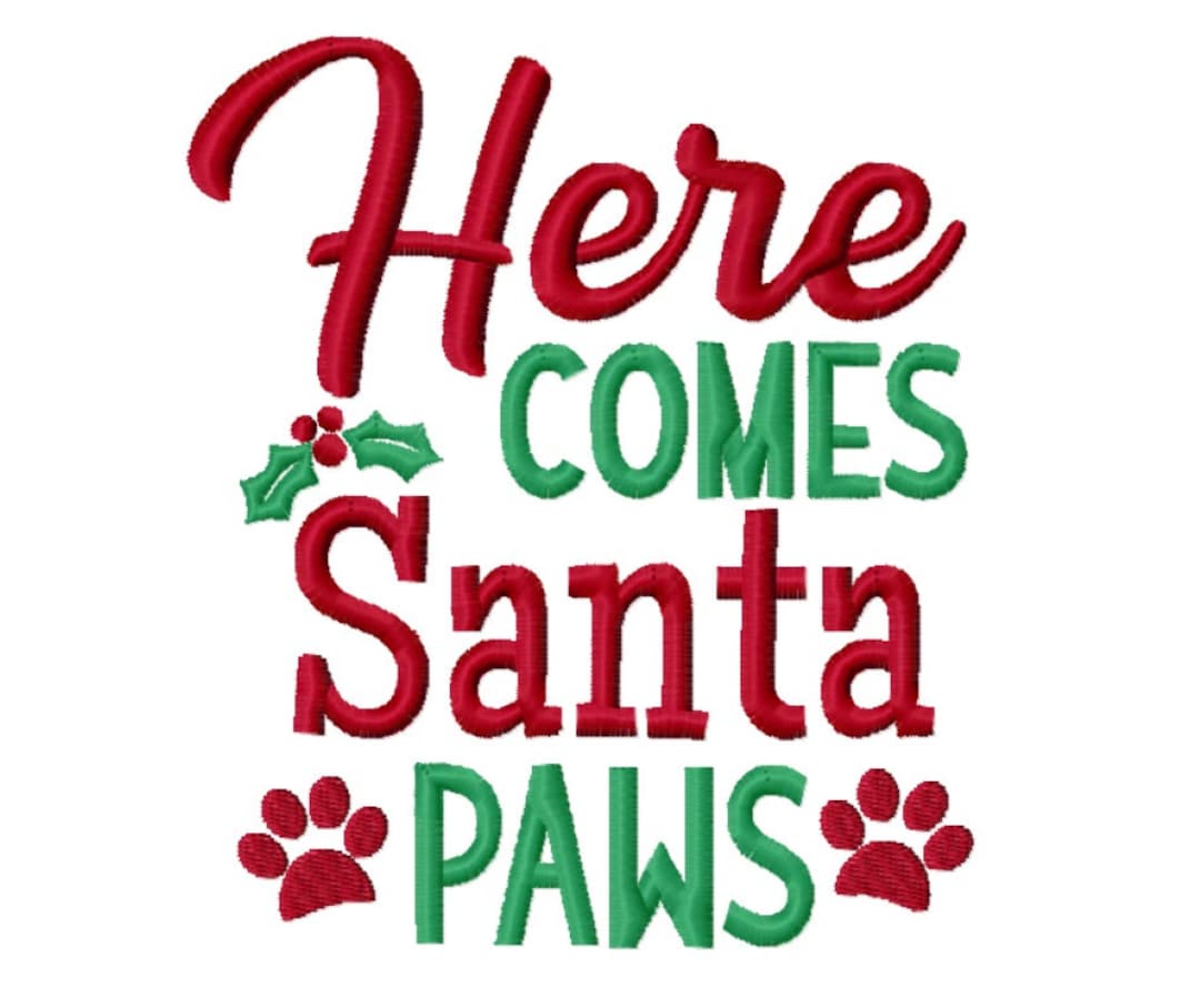 I Believe in Santa Paws - Christmas Embroidery Design 4x4 -INSTANT ...