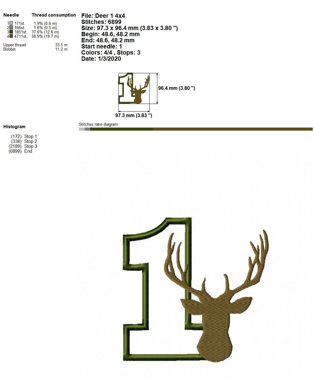Deer Hunting - First Birthday - Number One Embroidery Design -INSTANT ...