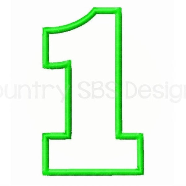 Number 1 Sketch Embroidery Design - Etsy