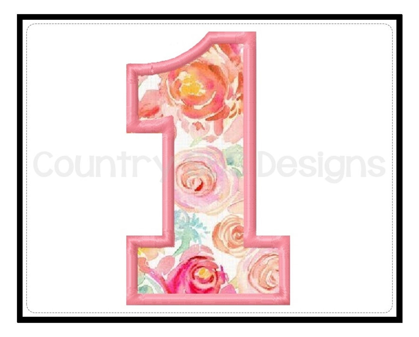 Applique Number Embroidery Design Number 1 4x4 and 5x7 - Etsy