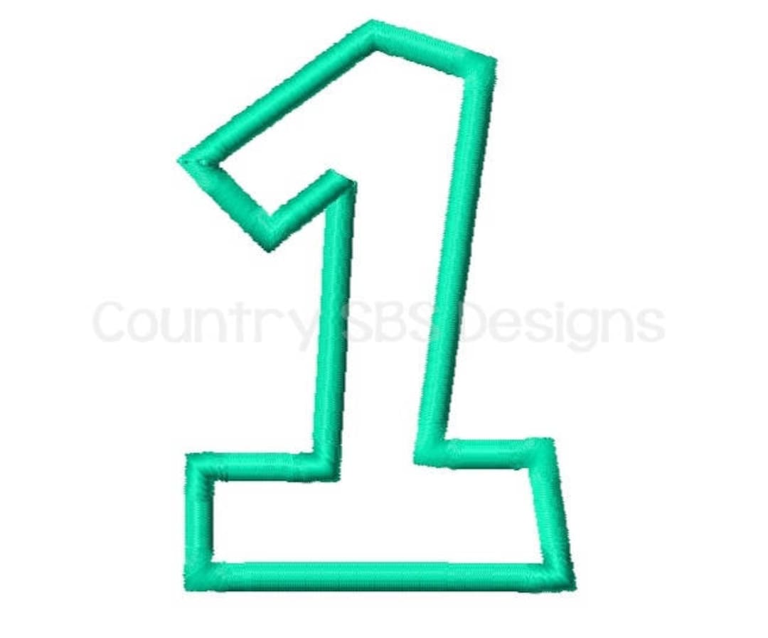 Spunky 1 Applique Number Embroidery Design Number 1- 4x4 and 5x7 ...