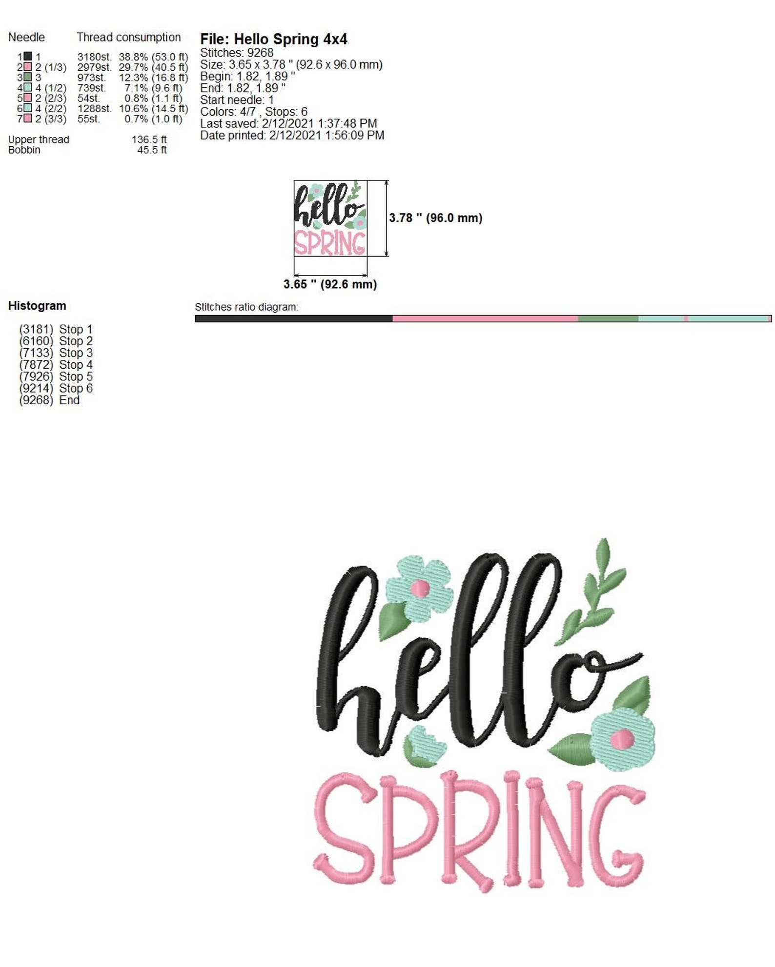 Hello Spring Embroidery Design - INSTANT DOWNLOAD- - Etsy