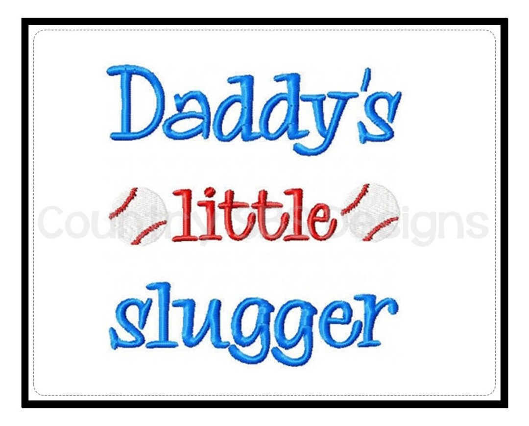 Little Slugger Embroidery Design 5x7-instant DOWNLOAD- - Etsy