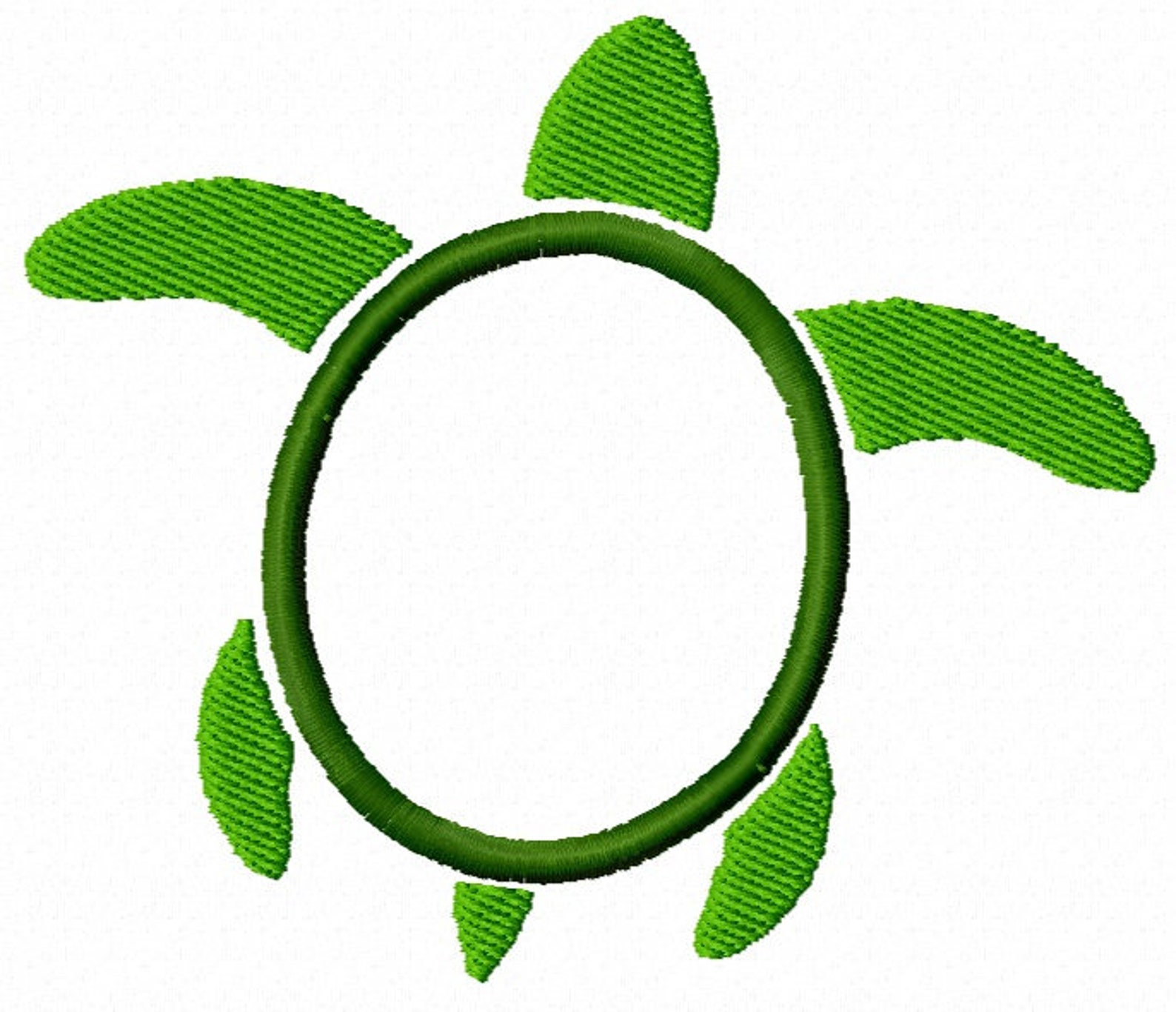 Turtle Monogram Frame Embroidery Design 4x4 | Etsy