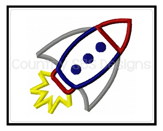 Rocketship Applique Embroidery Design INSTANT DOWNLOAD - Etsy