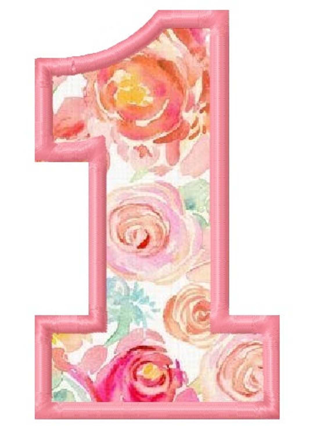 Applique Number Embroidery Design Number 1 4x4 and 5x7 - Etsy