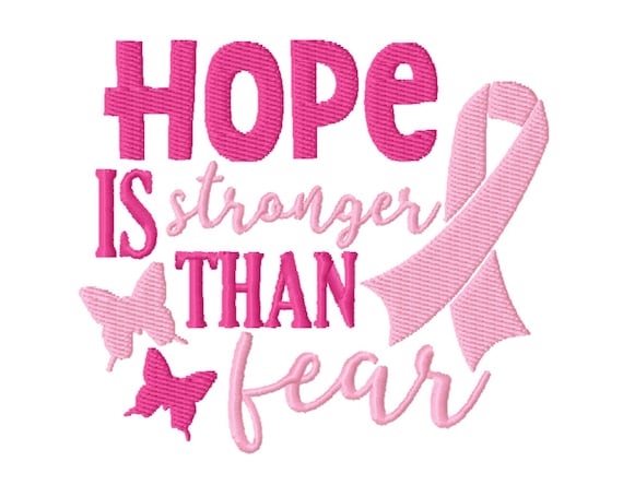 Hope is Stronger Than Fear Awareness Ribbon Embroidery Design - Etsy