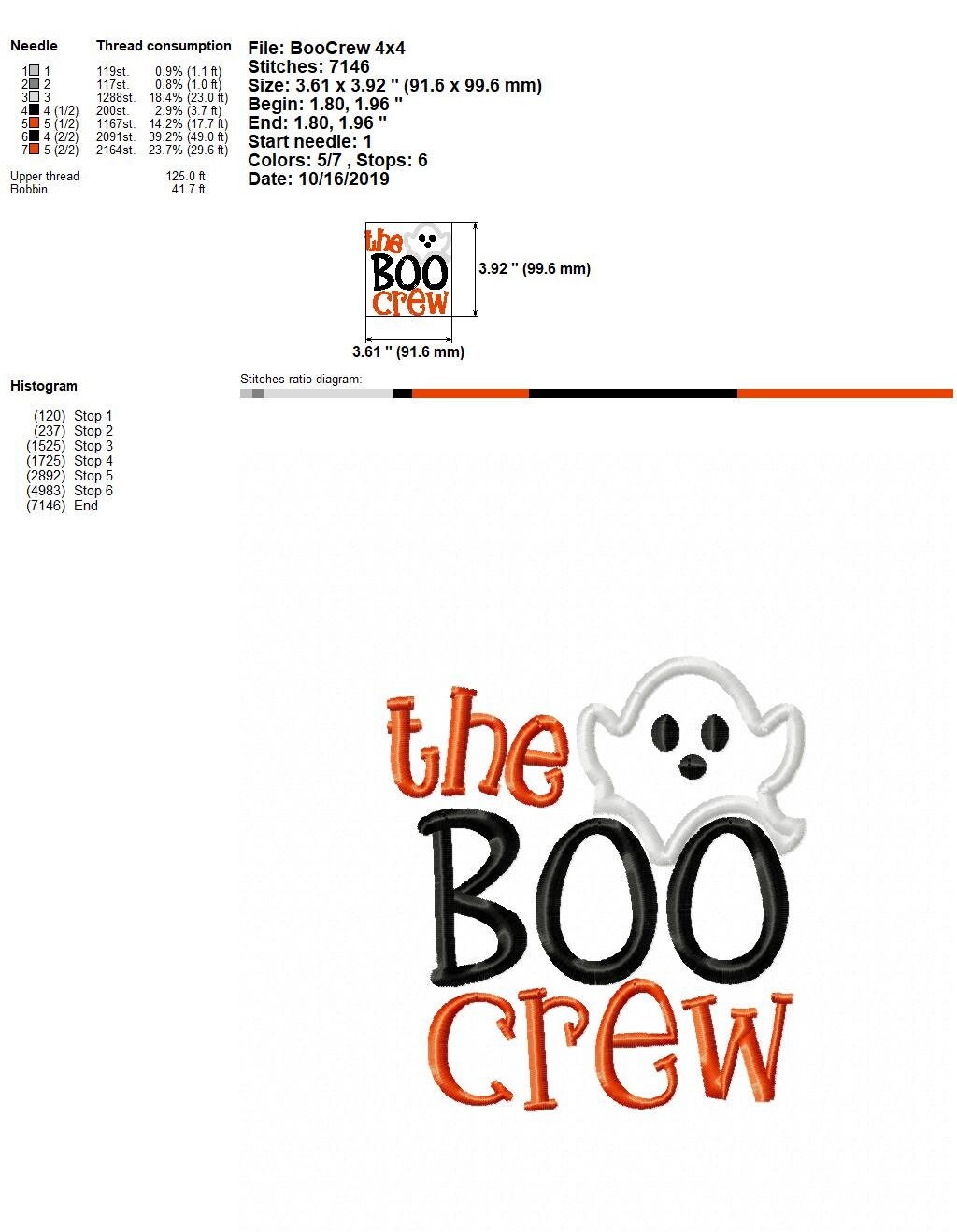 The Boo Crew Ghost Applique Embroidery Design INSTANT - Etsy