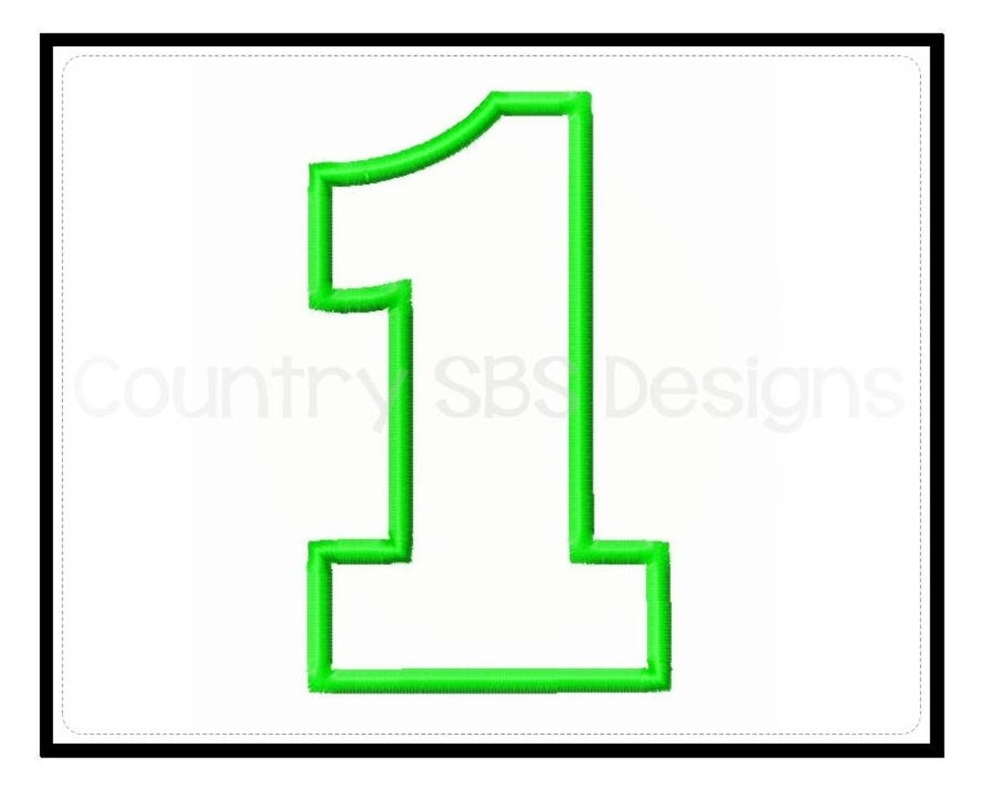 Applique Number Embroidery Design Number 1 4x4 and 5x7 - Etsy