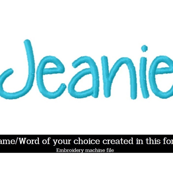 Custom Cursive Name Embroidery File - Etsy