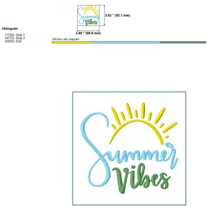 Summer Vibes Embroidery Design 4x4 and 5x7 -INSTANT DOWNLOAD- - Etsy
