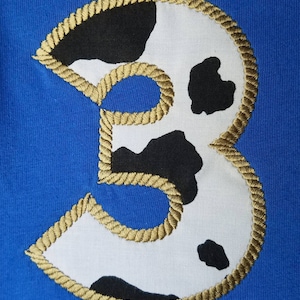 Rope Applique Number Embroidery Design Number 3- 4x4 and 5x7 -INSTANT ...