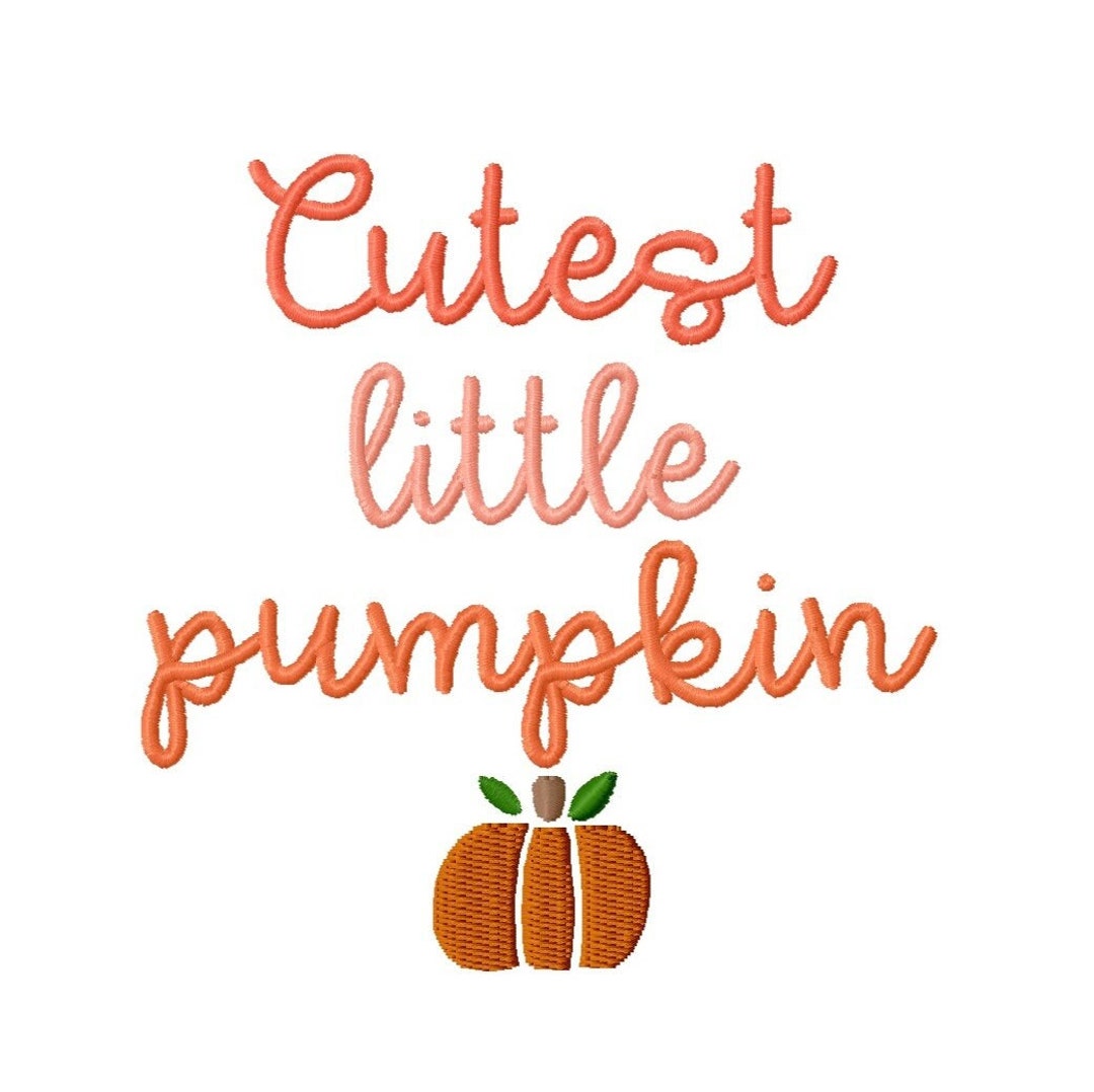 Cutest Little Pumpkin Embroidery Design -INSTANT DOWNLOAD- Fall ...
