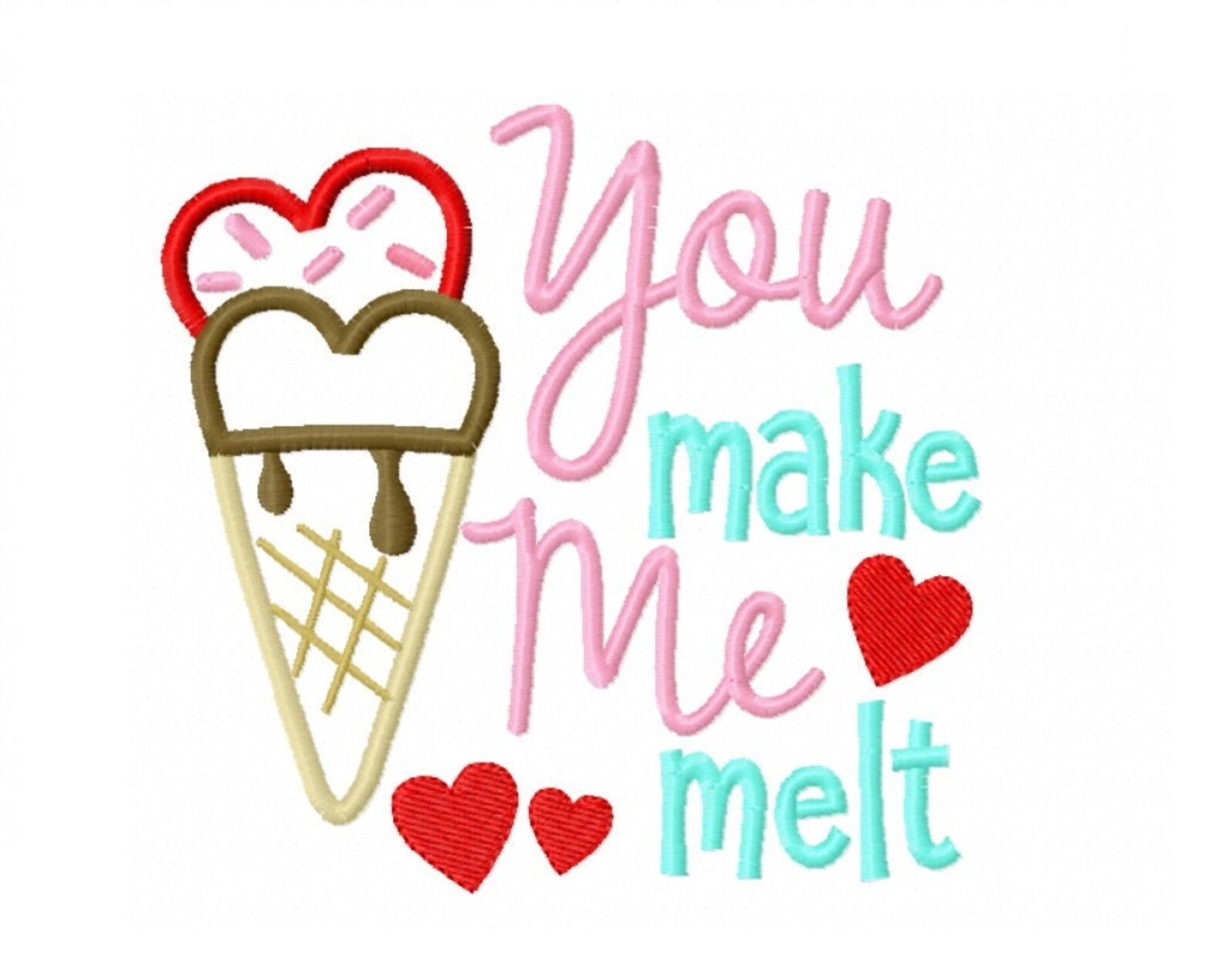 You Make ME Melt Valentine Embroidery Design 5x7 INSTANT - Etsy