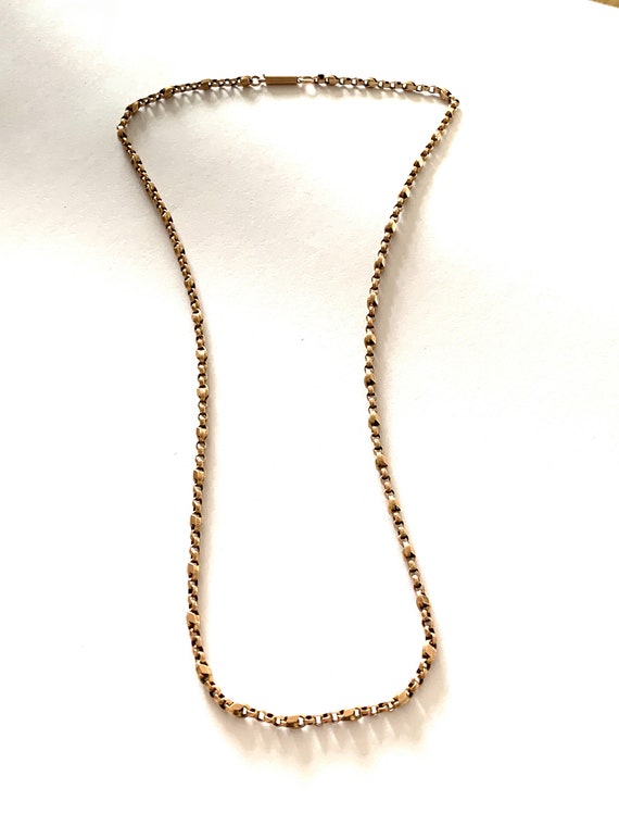 Antique 9ct Gold Victorian 19" Chain - Gem