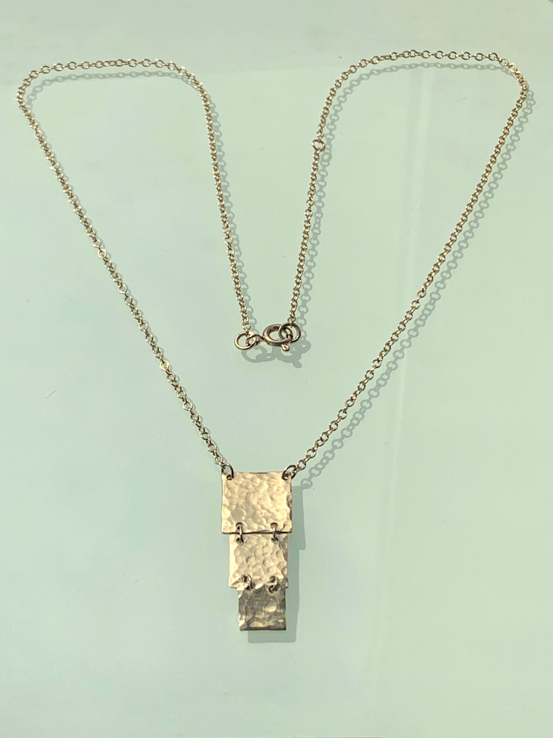 9ct 375 Gold Trio Segment Necklace - Etsy