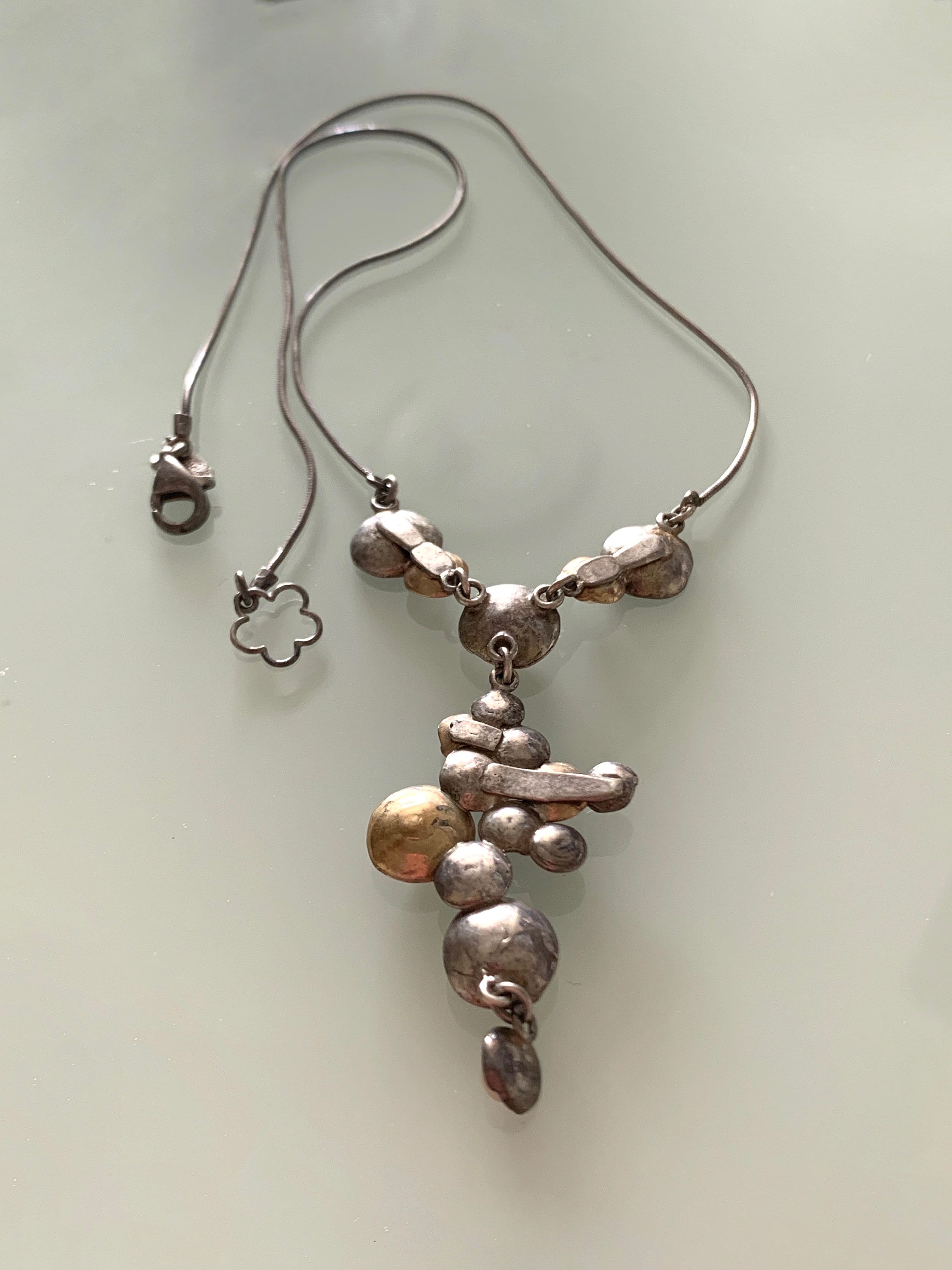 Silver 925 , 9ct Gold and Pearl Necklace by Talma Keshet - Etsy