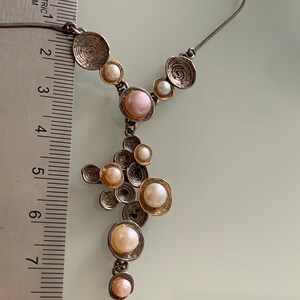 Silver 925 , 9ct Gold and Pearl Necklace by Talma Keshet - Etsy