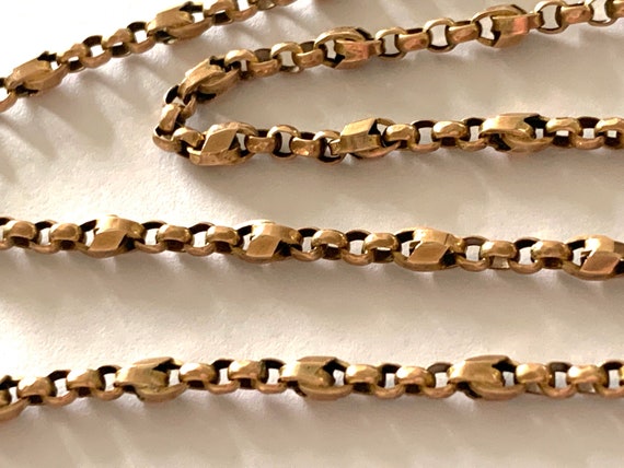 Antique 9ct Gold Victorian 19" Chain - Gem