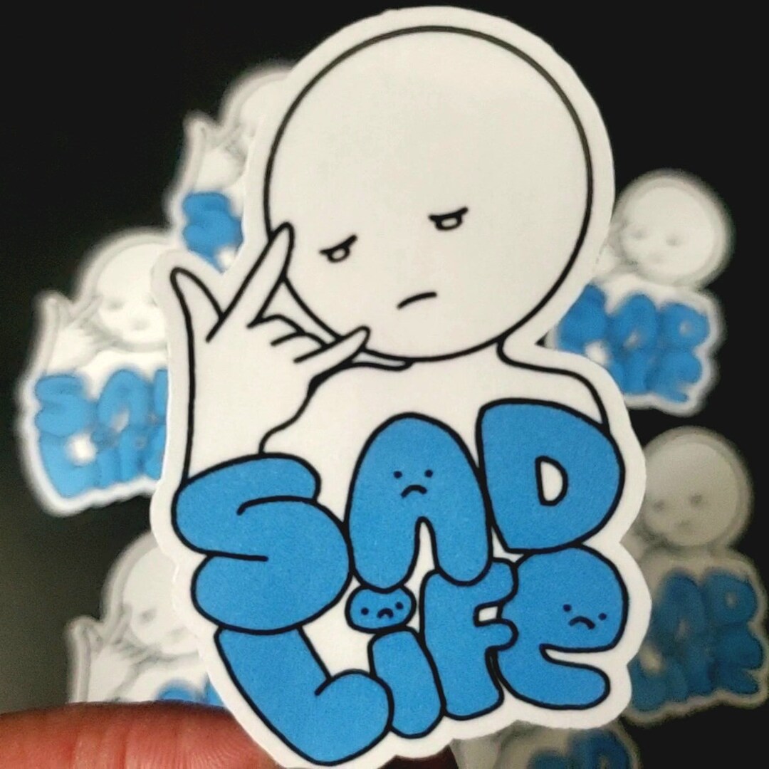 Sad Life Logo Sticker - Etsy