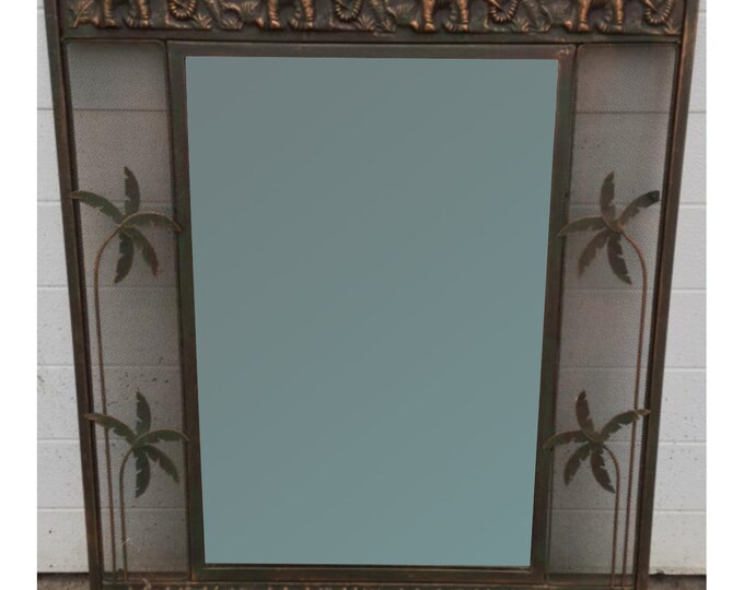 Safari Mirror, Elephants, Stamped Raised Metal Decorative Elephant ...