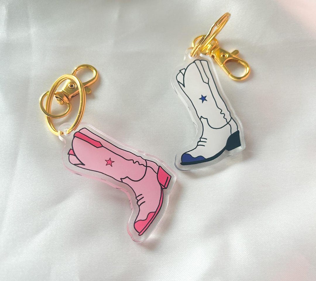 Dallas Cowboys Cheerleader Boot Keychain: Acrylic Charm With Gold Hook ...