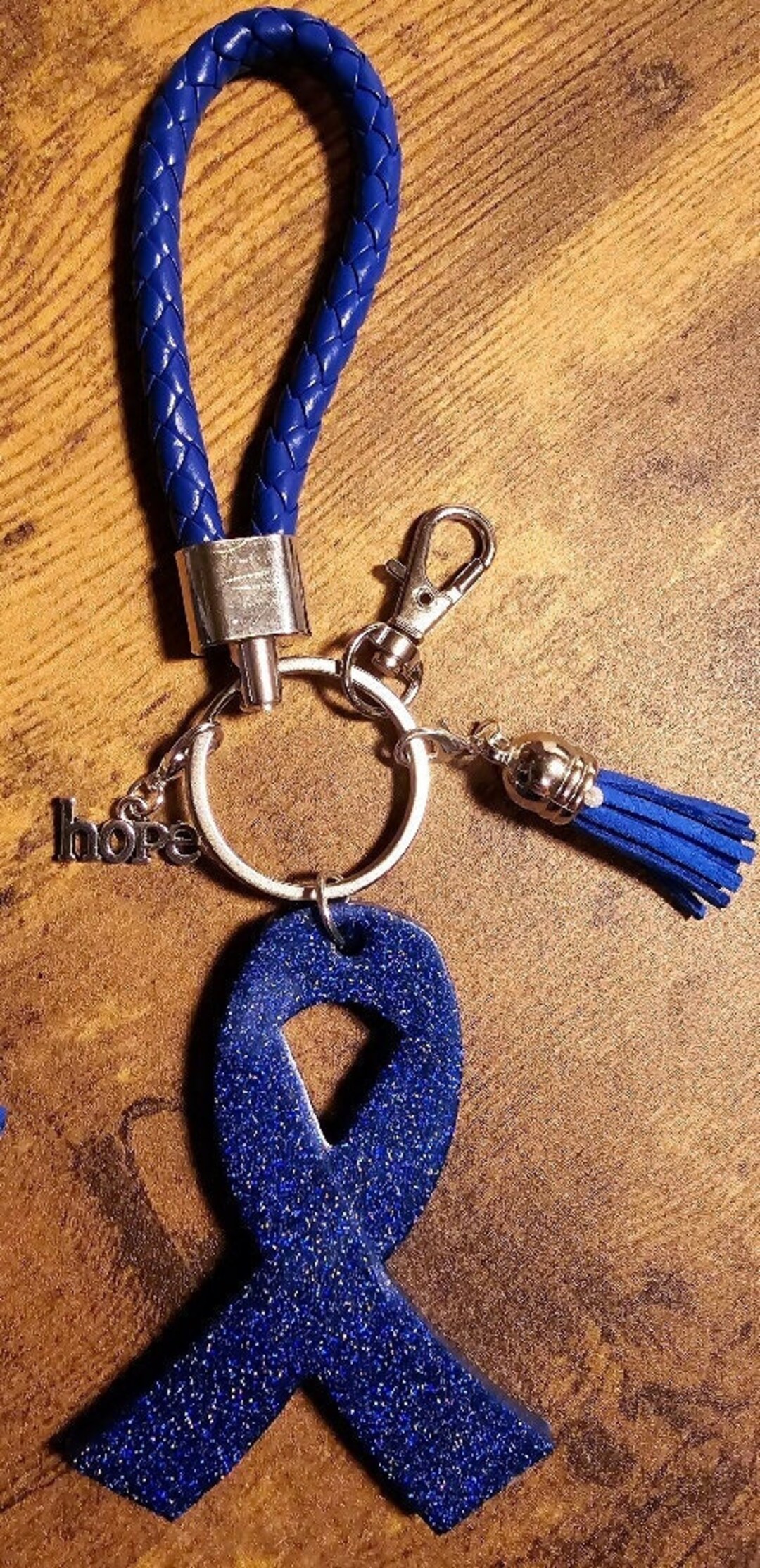 Purchase With a Purpose! | Blue Glitter Keychain | Colon or Colorectal ...