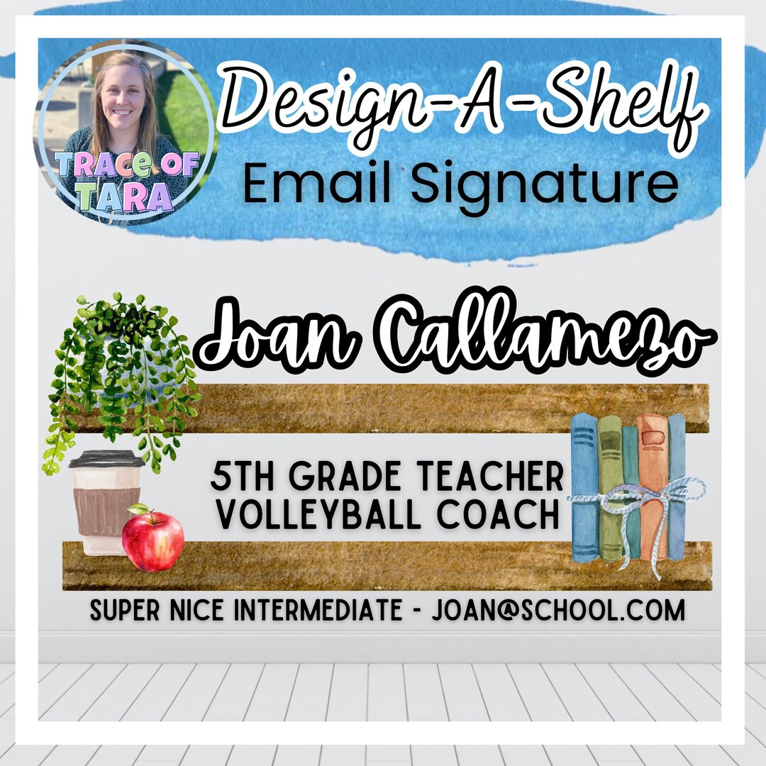 Watercolor Design-a-shelf Custom Personalized School Teacher Email ...