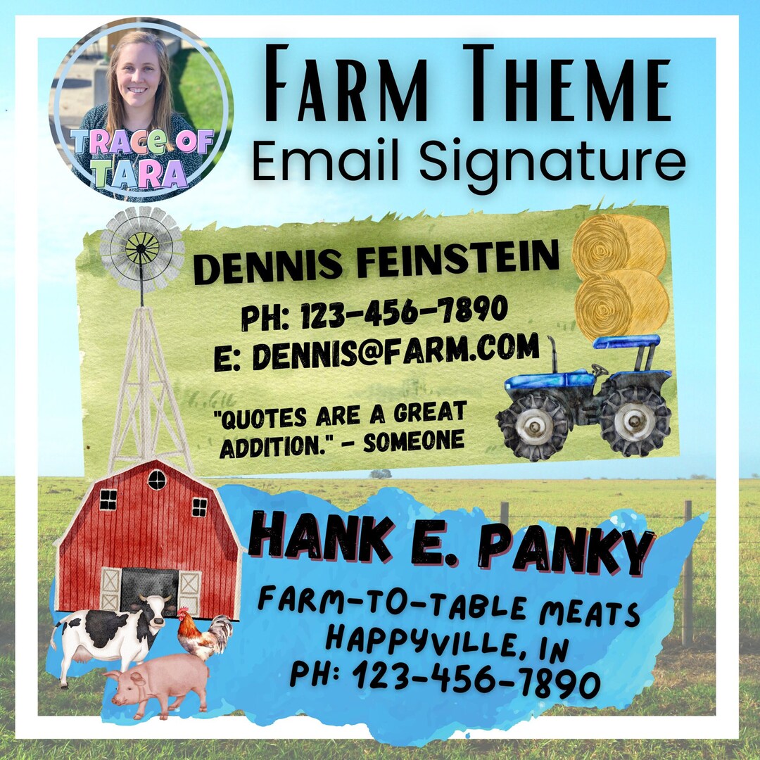 Watercolor Farm Theme Email Signature - Etsy