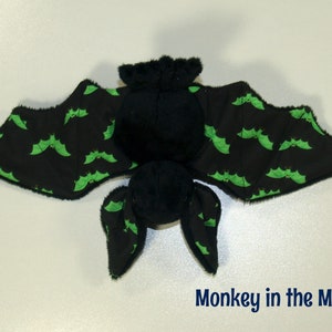 Bat Stuffie Lovey, Plush Bat Minky Satin, Stuffed Animal Lovie, Easter ...