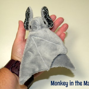 Bat Stuffie Lovey, Plush Bat Minky Satin, Stuffed Animal Lovie, Easter ...