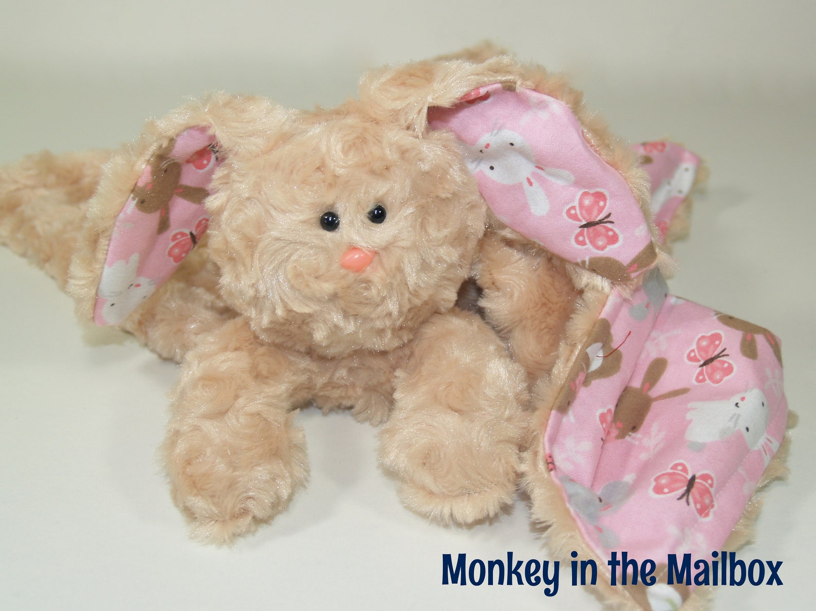 Bunny Lovey Blanket Rabbit Stuffed Animal Lovie Satin Minky - Etsy