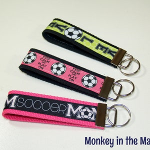 Soccer Key Fob, Love Soccer Key Chain, Key Ring, Key Holder, Wristlet ...