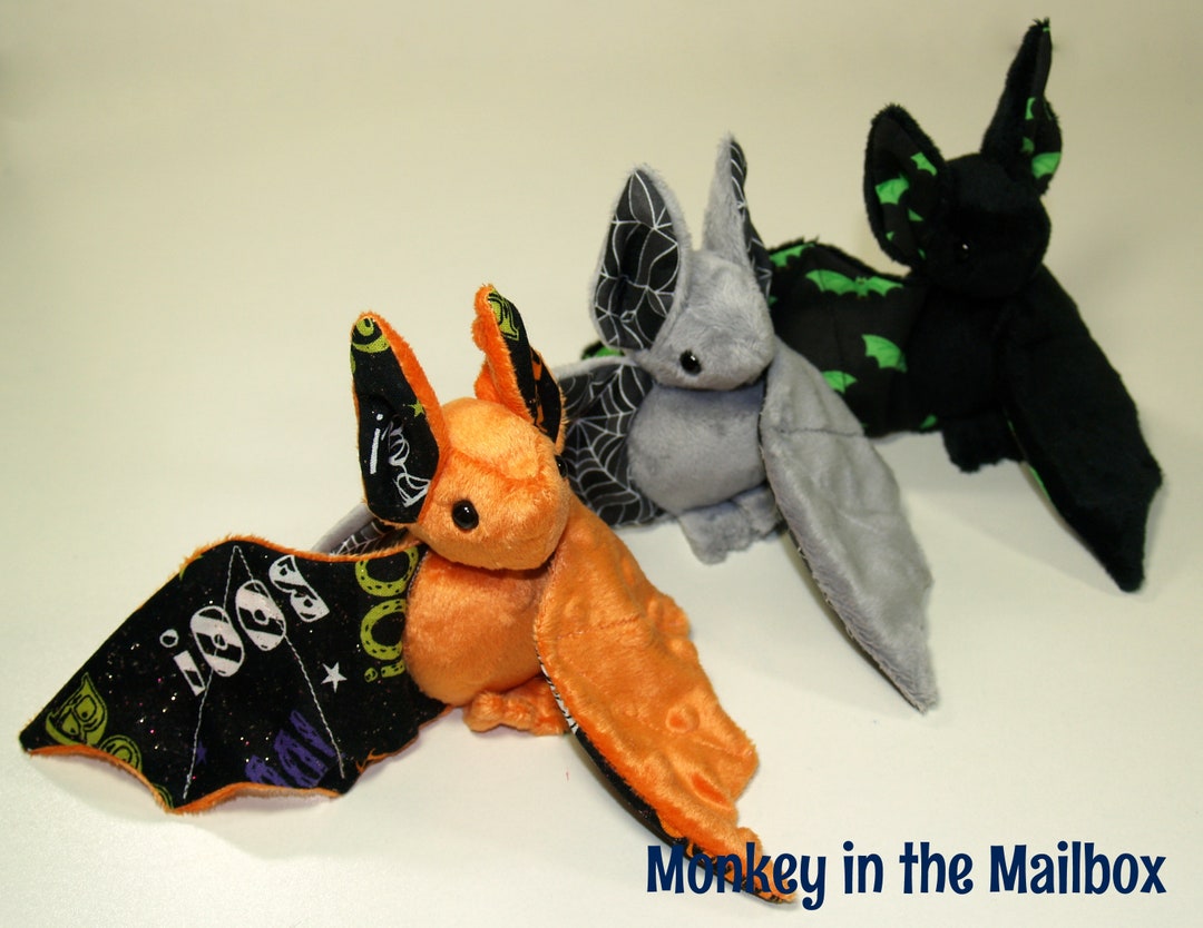 Bat Stuffie Lovey, Plush Bat Minky Satin, Stuffed Animal Lovie, Easter ...
