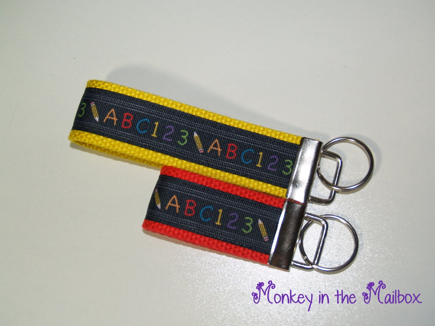 Teacher Abc Key Fob Key Chain Key Ring Key Holder Wristlet | Etsy