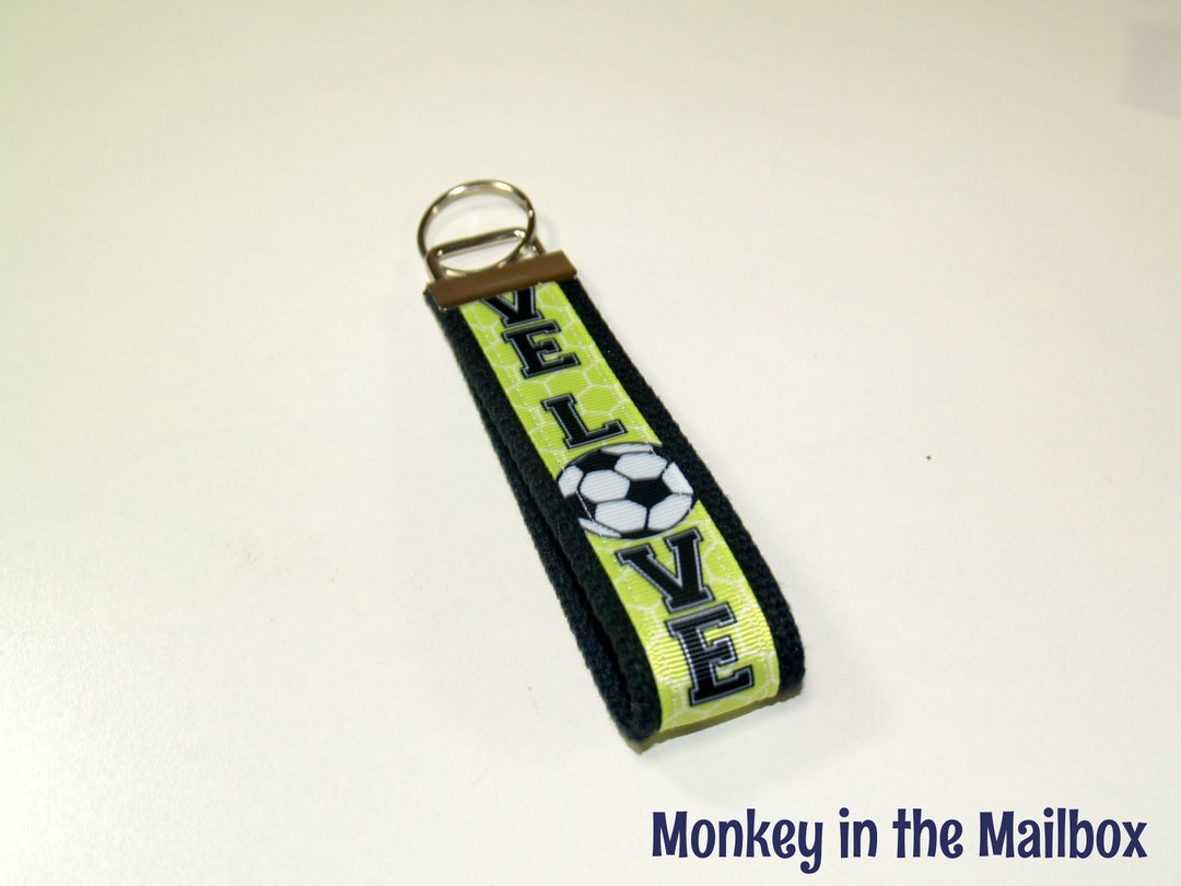 Soccer Key Fob, Love Soccer Key Chain, Key Ring, Key Holder, Wristlet ...