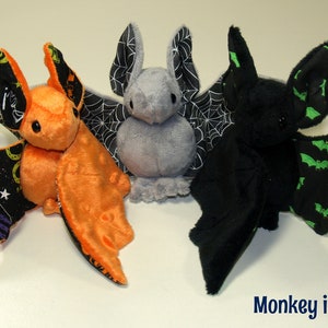 Bat Stuffie Lovey, Plush Bat Minky Satin, Stuffed Animal Lovie, Easter ...