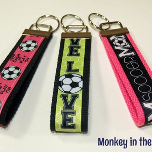 Soccer Key Fob, Love Soccer Key Chain, Key Ring, Key Holder, Wristlet ...