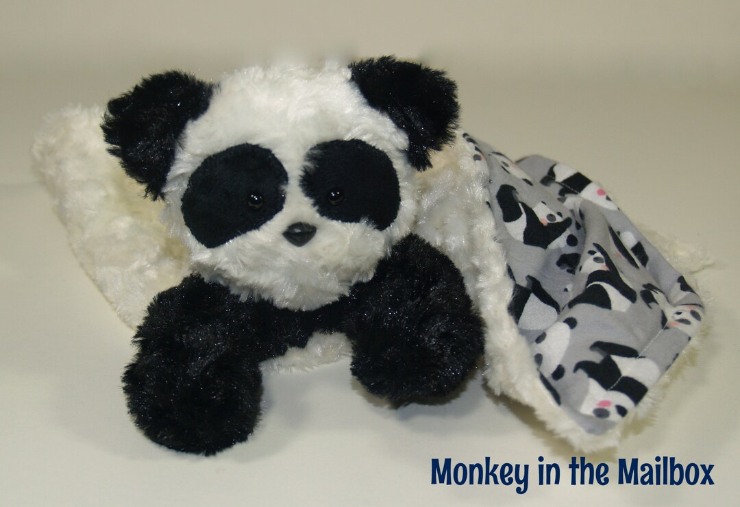 Panda Bear Lovey Blanket Lovie Stuffed Animal Minky Satin - Etsy
