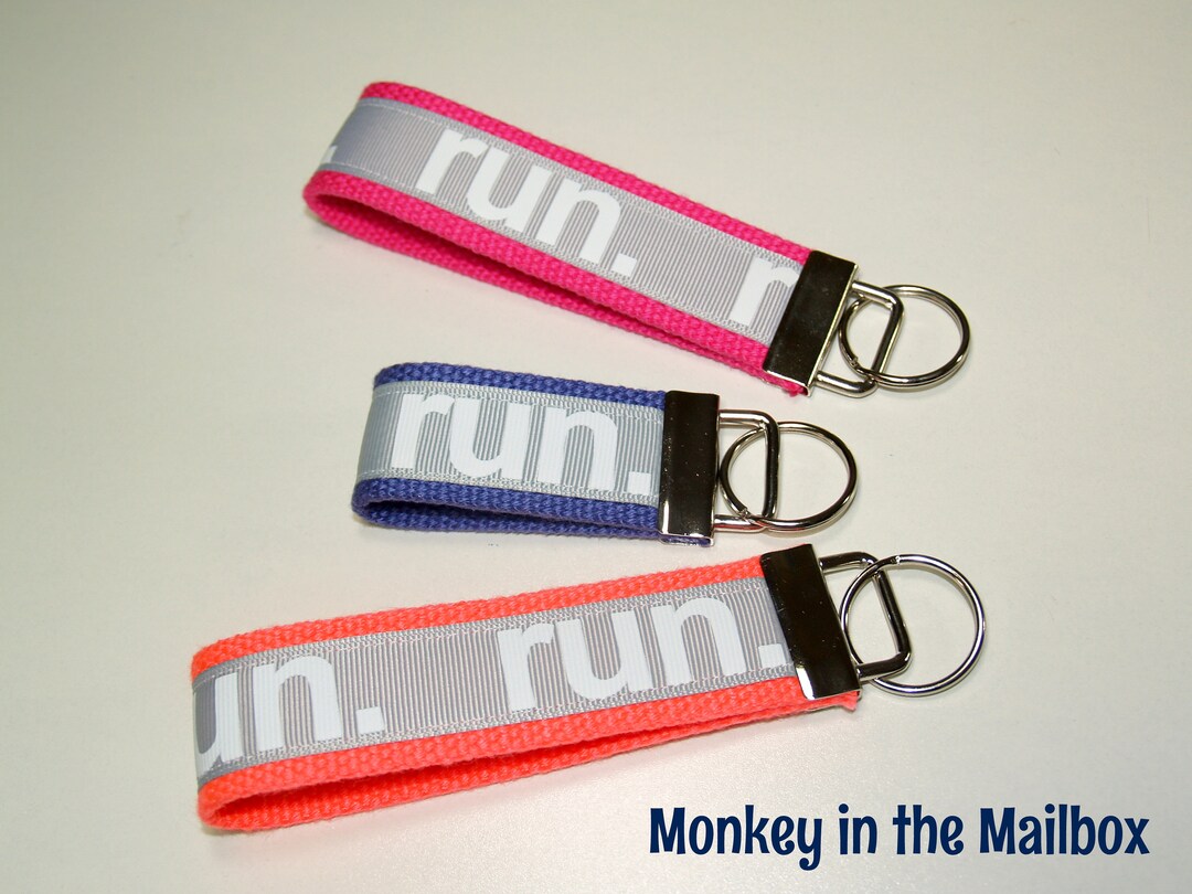 Run Key Fob, Running Key Chain, Runner Key Ring, Key Holder, Wristlet ...