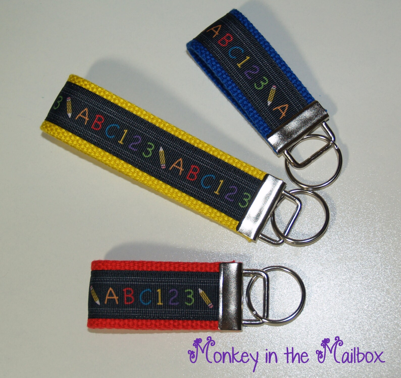 Teacher Abc Key Fob Key Chain Key Ring Key Holder Wristlet - Etsy