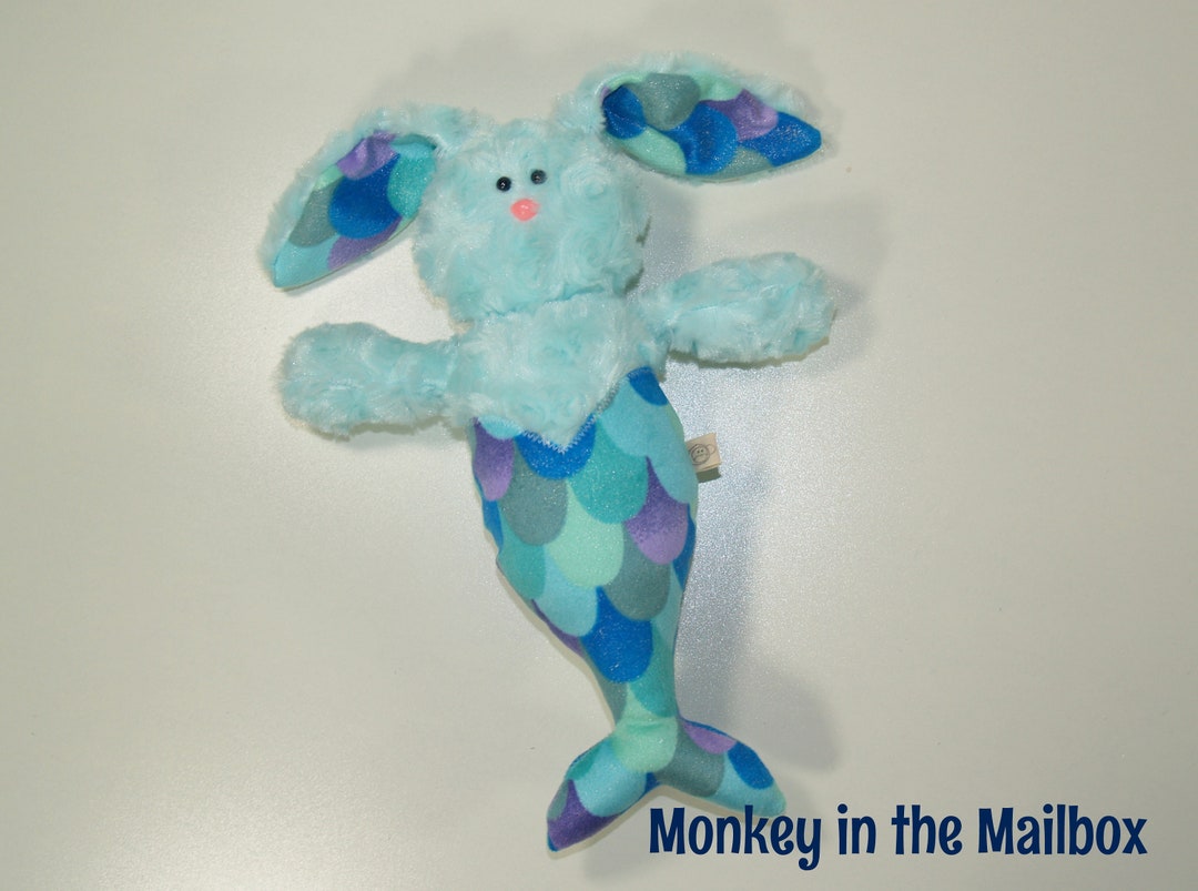Bunny Mermaid Stuffed Animal, Rabbit Stuffie, Minky Stuffed Animal ...