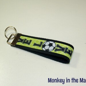 Soccer Key Fob, Love Soccer Key Chain, Key Ring, Key Holder, Wristlet ...