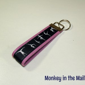 Gymnastics Key Fob, Key Chain, Gymnast Key Ring, Key Holder, Wristlet ...